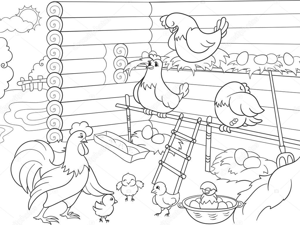 Gallina Colorear Corral Kura Galline Supercoloring Colouring Gallinas ...