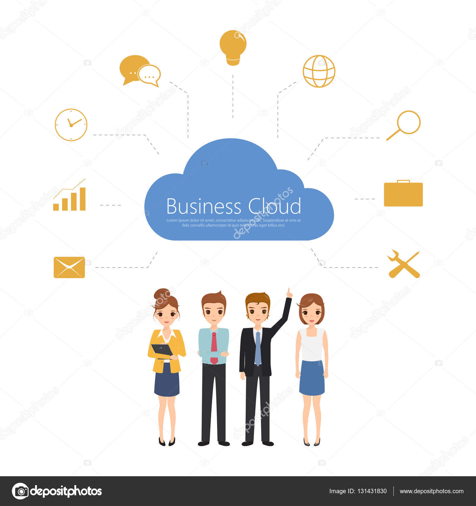 Business cloud computing concept design. Stock Vector Image by ©Feliz ...