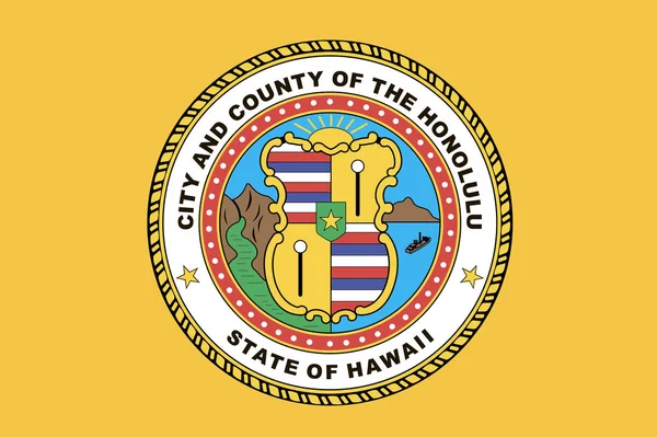 Flag of Honolulu - city on island of Oahu, Hawaiian archipelago ...