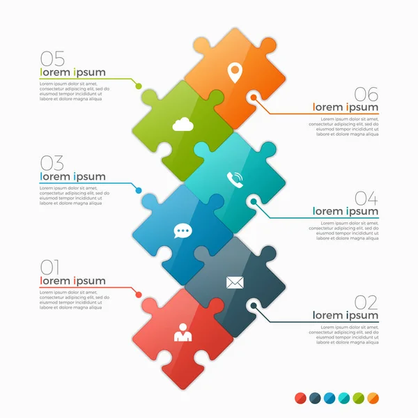 Business puzzle pieces infographic option tools vector — Stock Vector ...