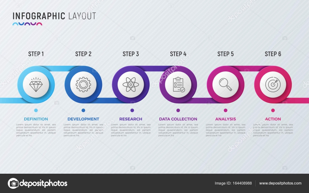 Vector timeline chart infographic design for data visualization. Stock ...