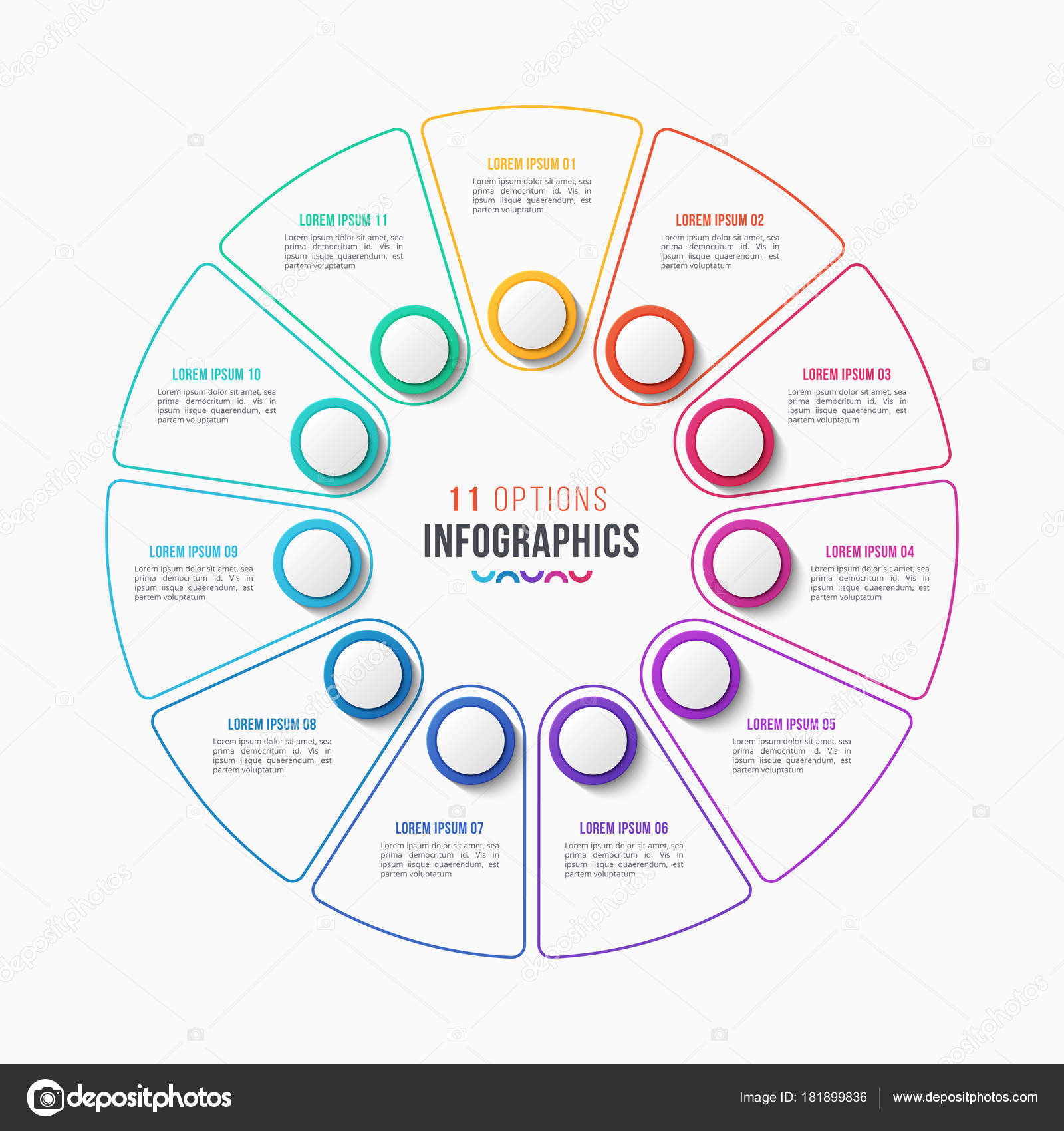 Vector 10 parts infographic design, circle chart Stock Vector Image by ...