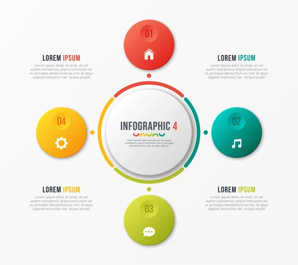 Circle chart template with 5 options. Vector design for infograp Stock ...