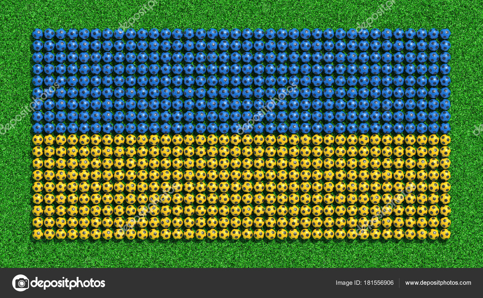 Flag Ukraine Soccer Balls Grass Field Render — Stock Photo © derumka ...