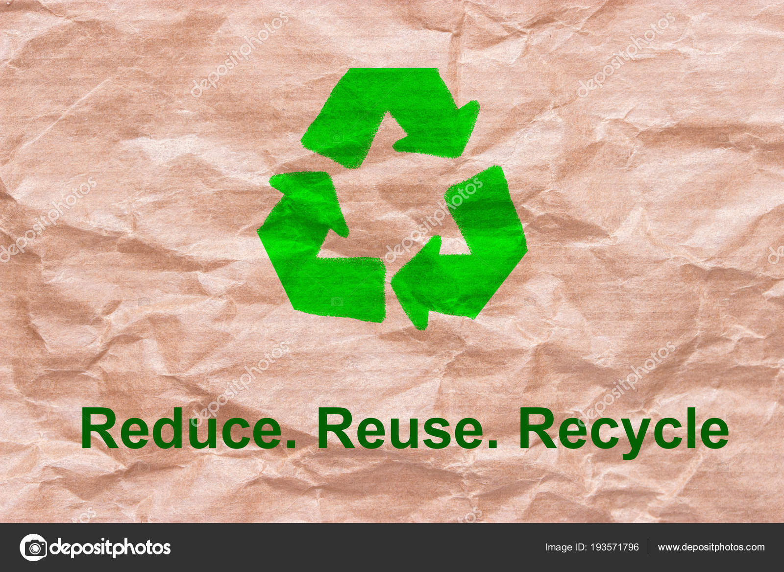 Recycle Sign Wrapping Paper Reuse Reduce Recycle Concept — Stock Photo ...