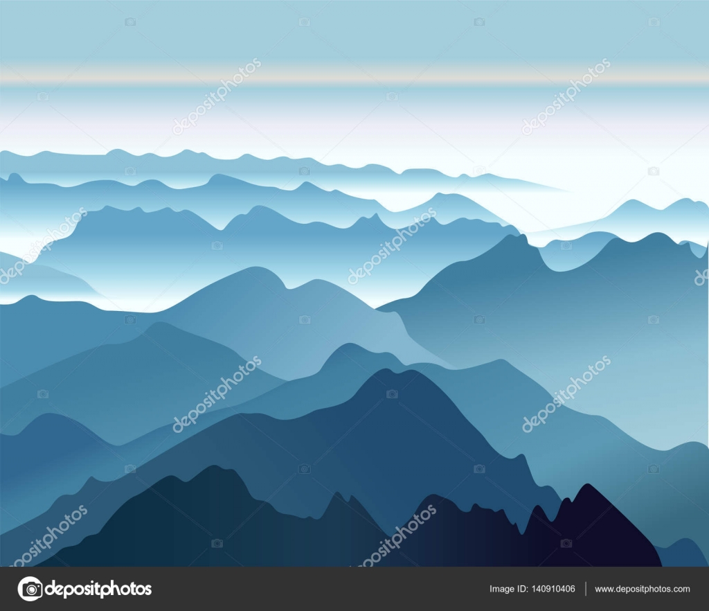 Blue mountains in the fog. Stock Vector Image by ©Dorolka #140910406