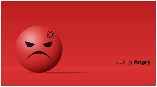 Emotional Background Angry Calm Face Ball Vector Illustration Stock ...