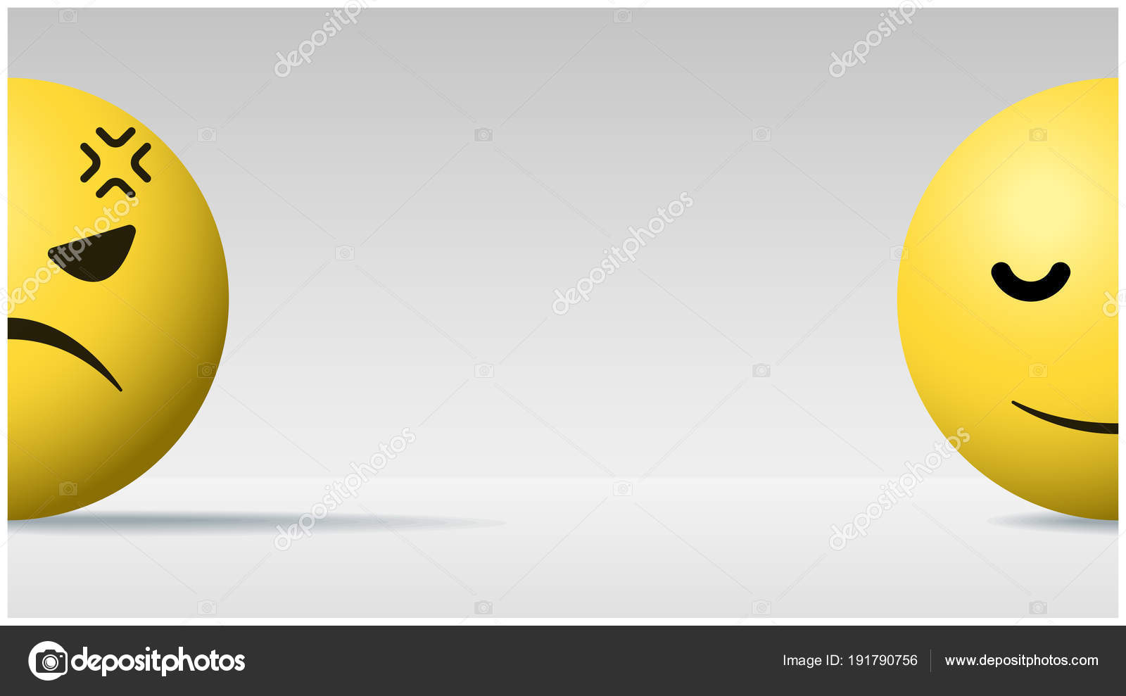 Emotional Background Angry Calm Face Ball Vector Illustration Stock ...