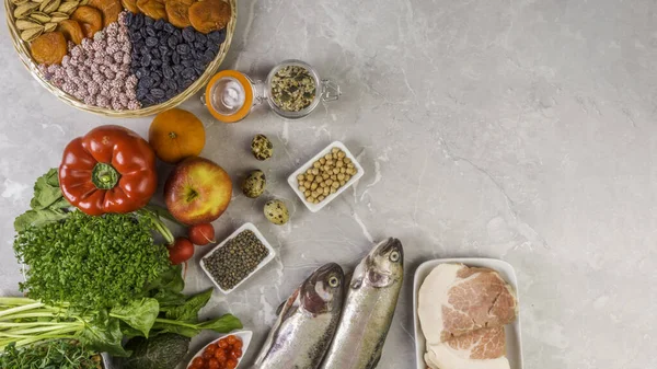 High Purine Foods Foods Contain High Levels Purines Trout Shrimps Stock ...