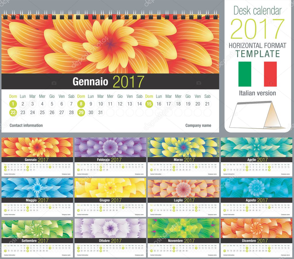 Calendario triángulo escritorio 2017 plantilla con diseño floral ...