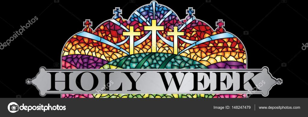 Holy Week in stained glass with the theme of the crucifixion of Christ ...