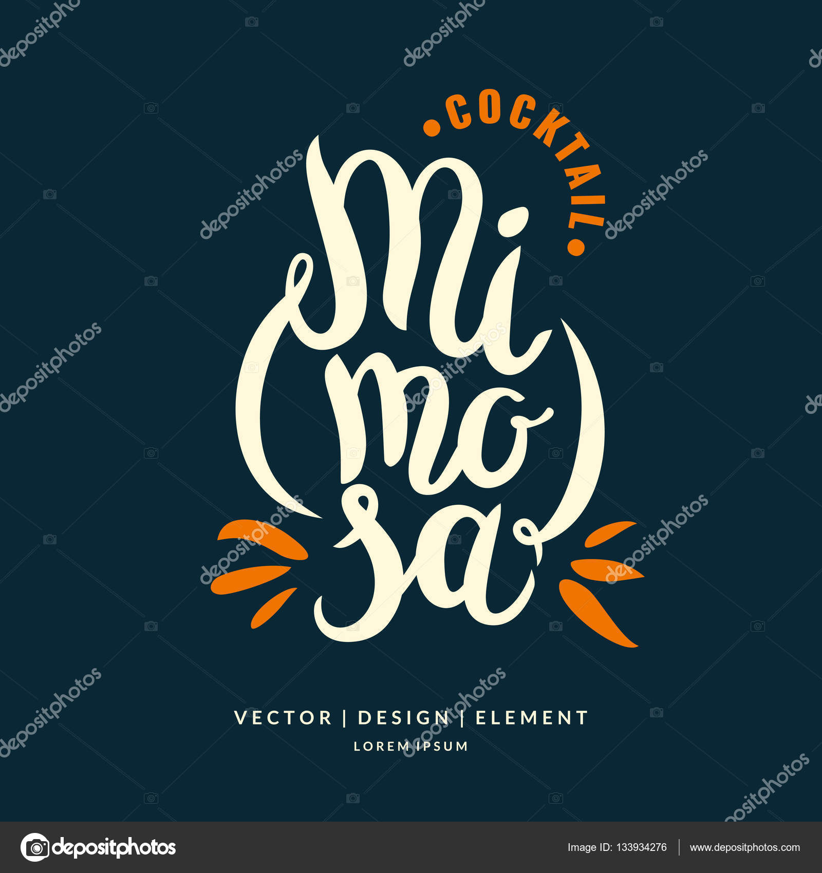 Modern hand drawn lettering label for cocktail. Stock Vector by ...