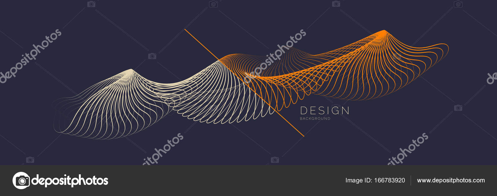 Vector abstract background with dynamic waves, line and particles ...