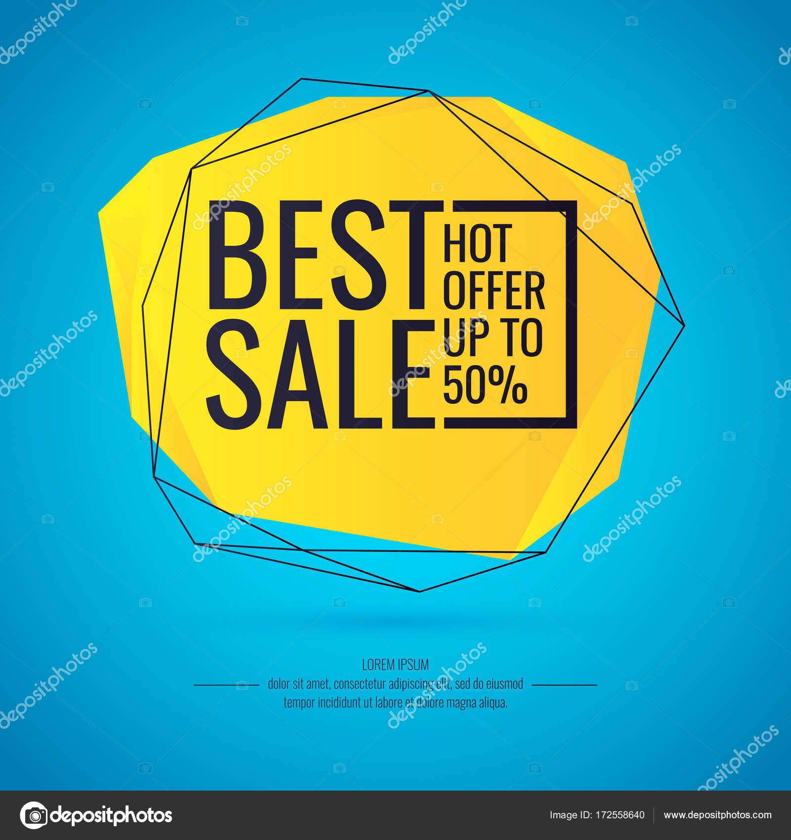 Original poster for discount. Abstract polygonal background. Low poly ...