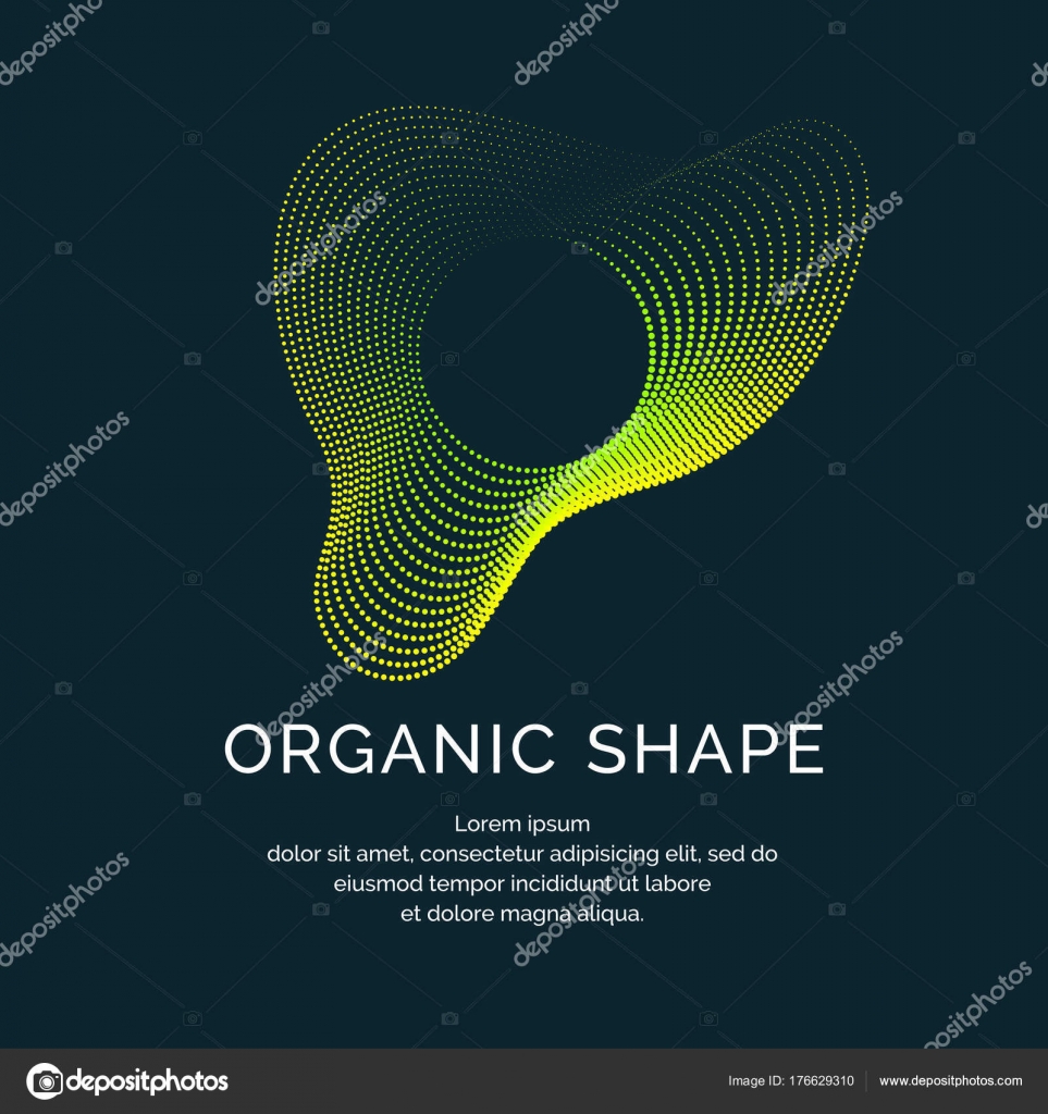 Organic forms with dynamic waves and lines on a dark background. Vector ...