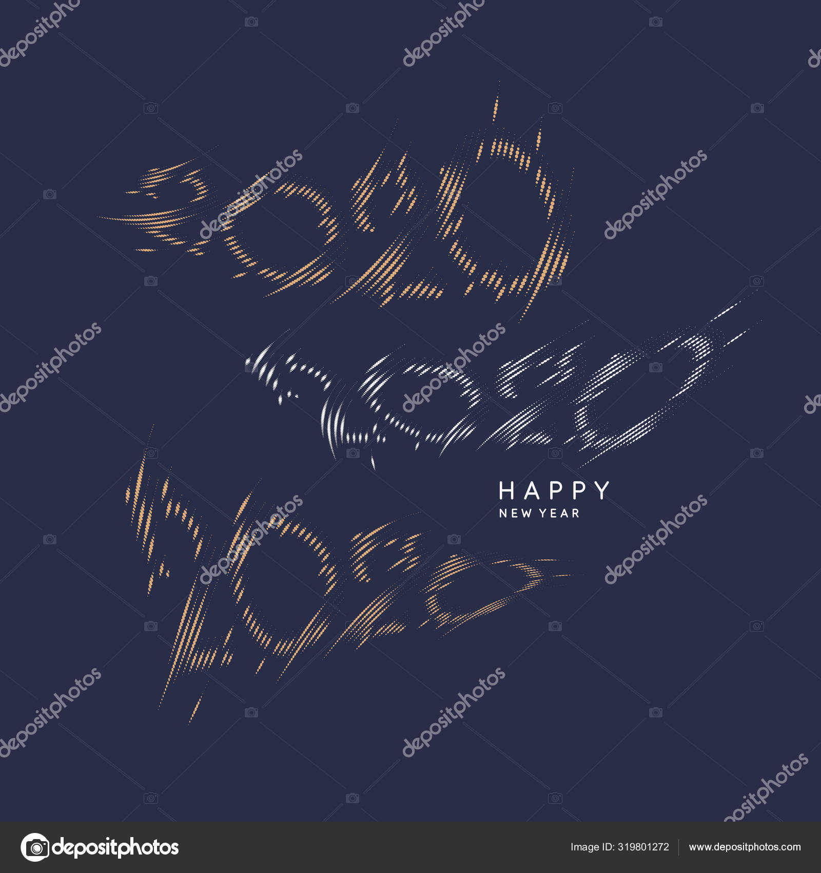 2020 lettering options. The inscription Happy New Year. Vector ...