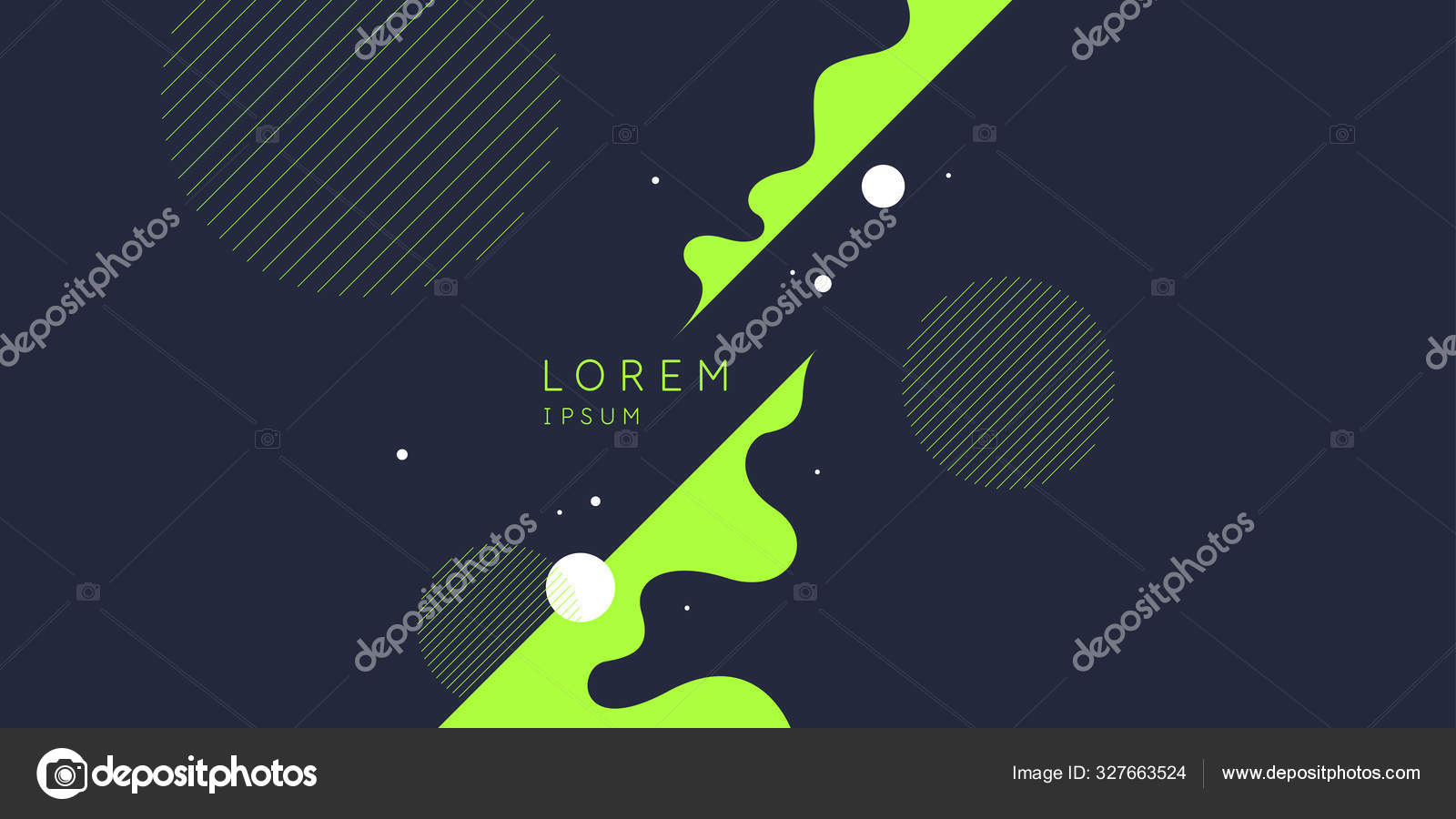 Poster with dynamic waves. Vector illustration in minimal style ...