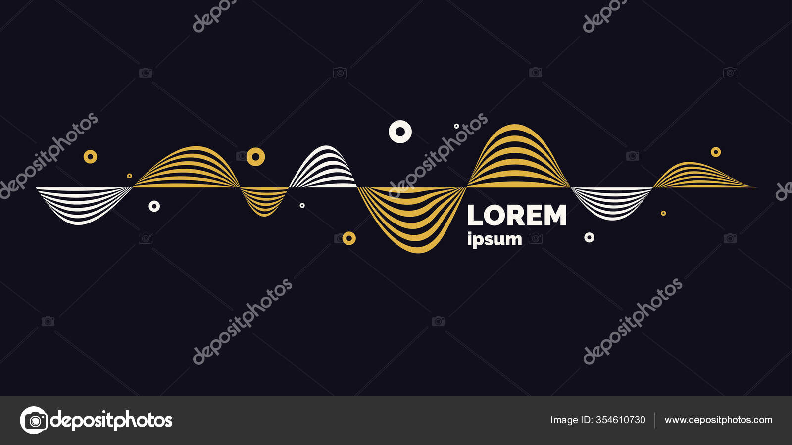 Poster with dynamic waves. Vector illustration in minimal style ...