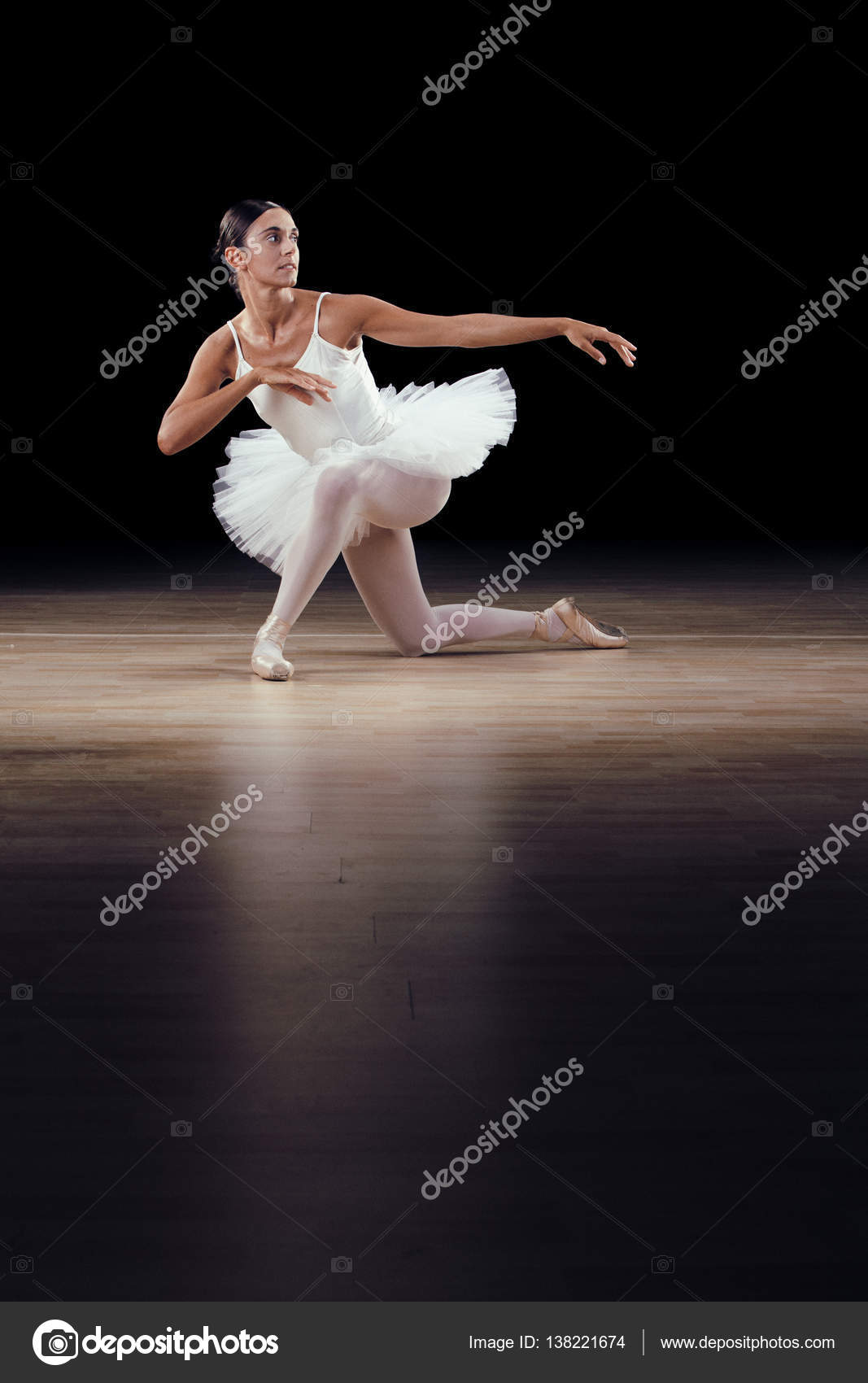 Beautiful classical dancer on black background — Stock Photo © info ...