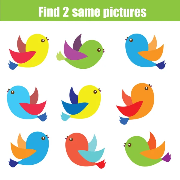 Children educational game. Find the same pictures. Find two identical ...