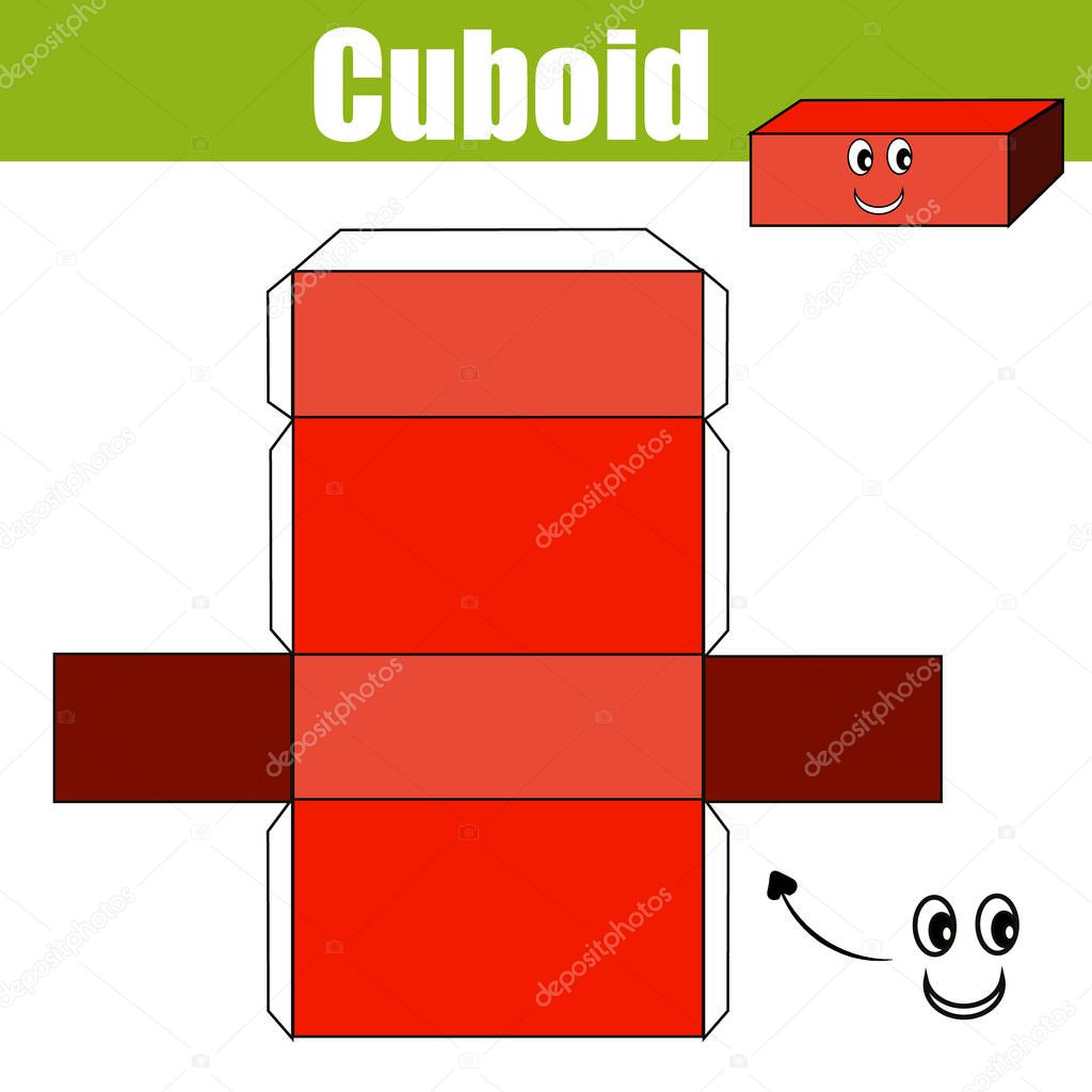 DIY niños juego creativo educativo. Hacer una figura cuboide con corte ...