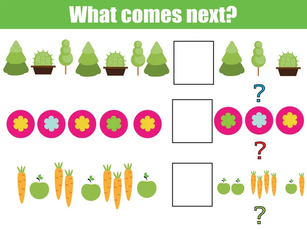 What comes next educational children game. Kids activity sheet ...