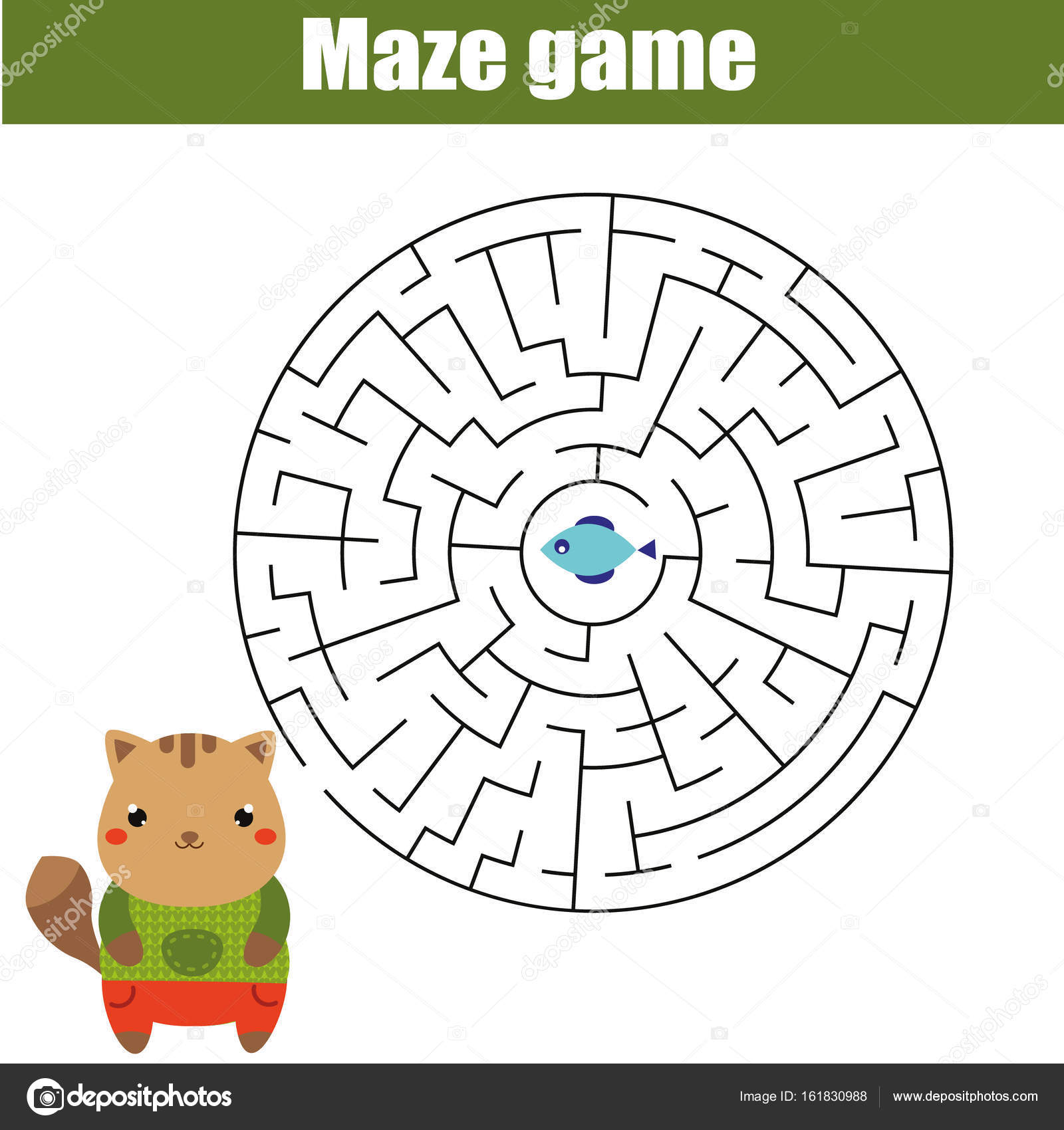 Laberinto juego: animales tema. Hoja de actividad infantil Vector de ...