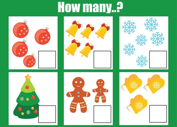 Counting educational children game, kids activity worksheet. How many ...