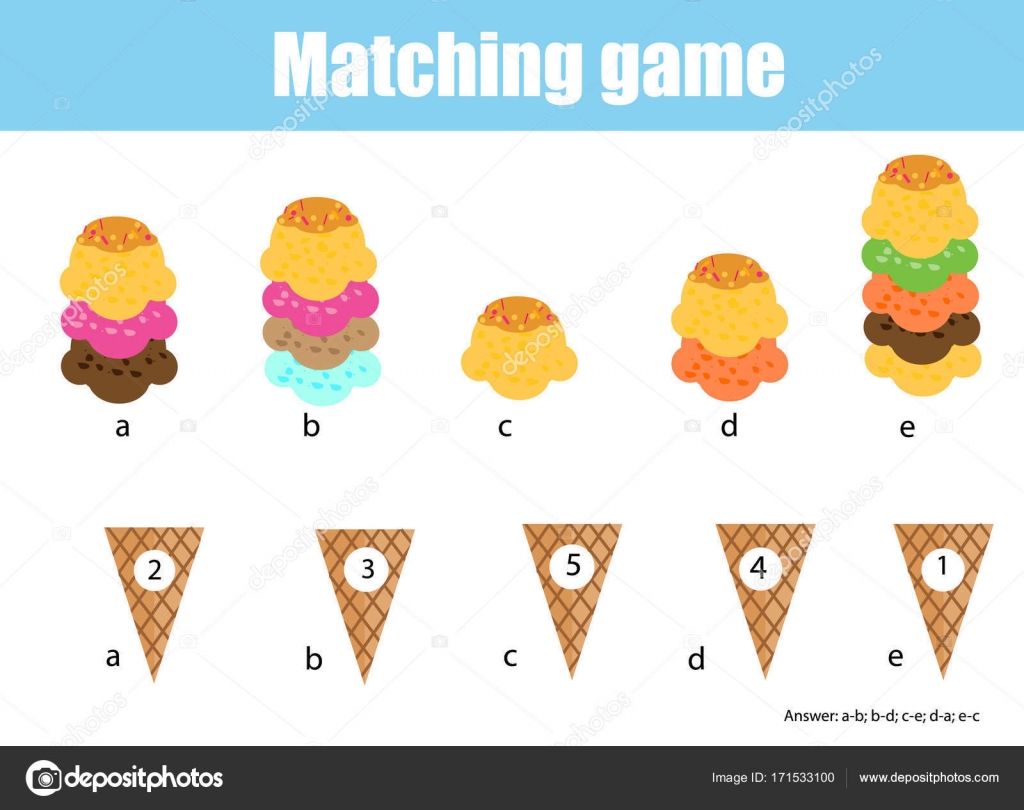 Math educational game for children. Matching mathematics activity ...
