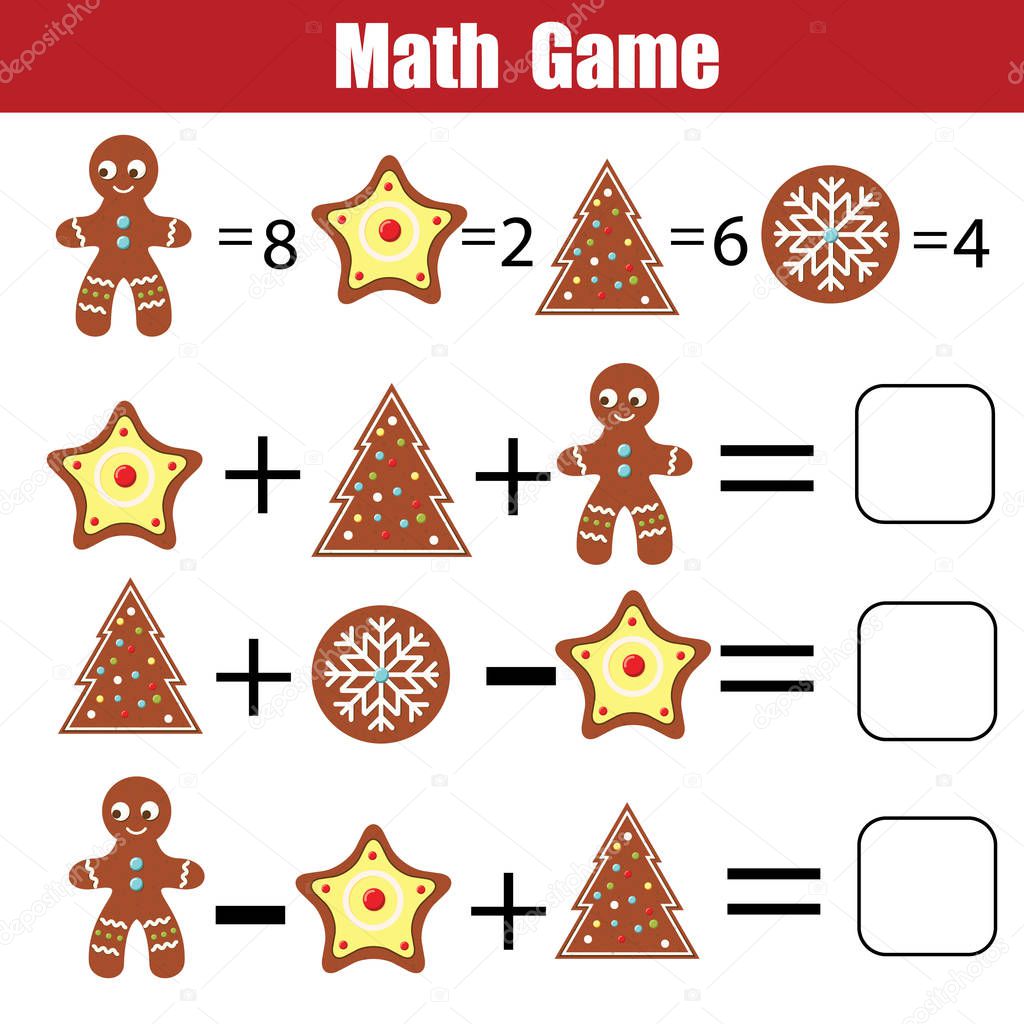 Matemáticas juego educativo para niños. Ecuaciones de conteo matemático ...