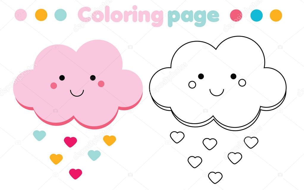 Şirin Bulut Ile Boyama Sayfası Renkli Resmi Kids Hareket Yazdırılabilir ...