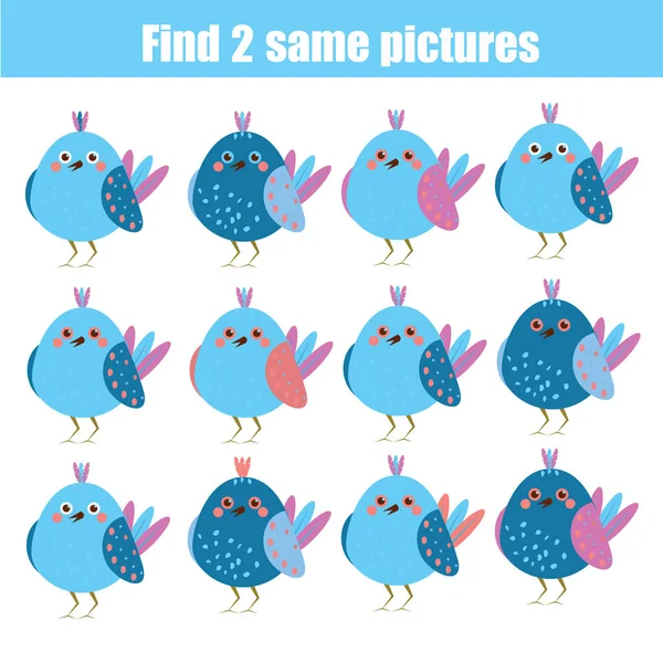 Children educational game. Find the same pictures. Find two identical ...