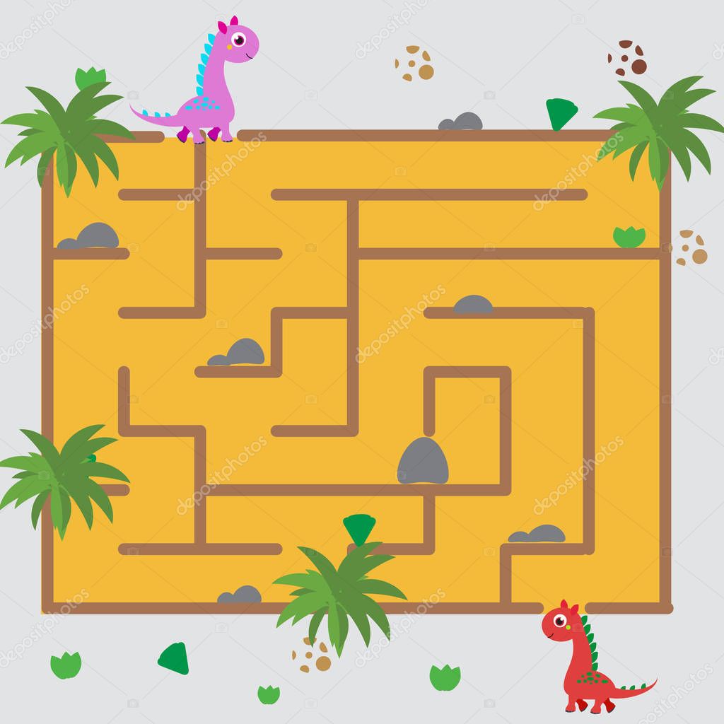 Laberinto juego: animales tema. Hoja de actividad infantil 2025