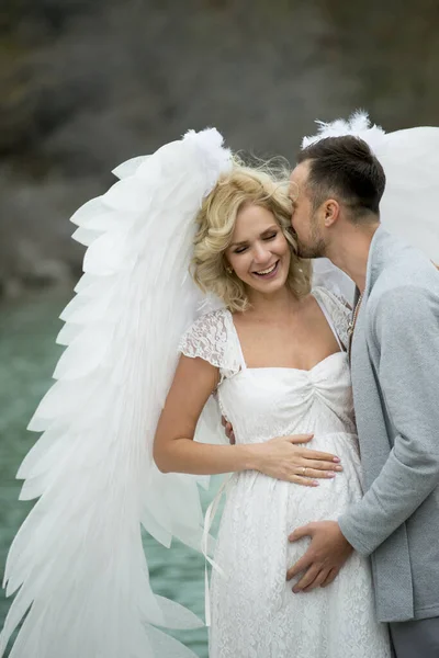woman bride angel with husband - Stock Image - Everypixel