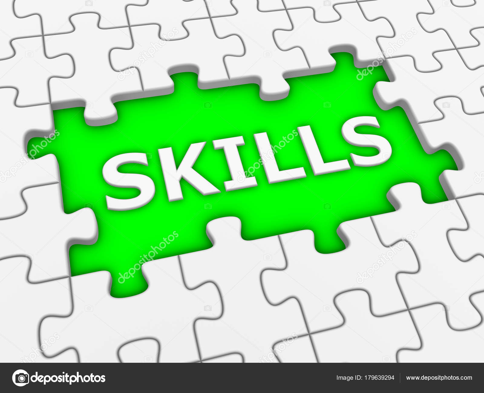 Skills Puzzle White Word Rendered Illustration Stock Photo by ©3D ...