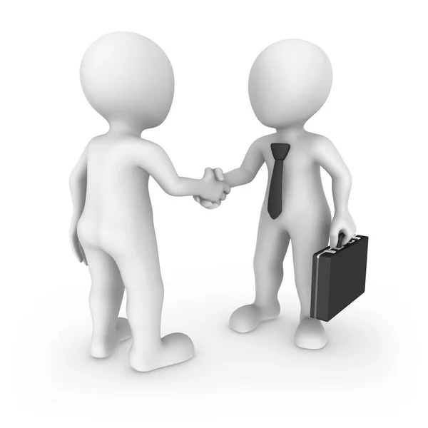 Businessman Client Shaking Hands Rendered Illustration Small People ...