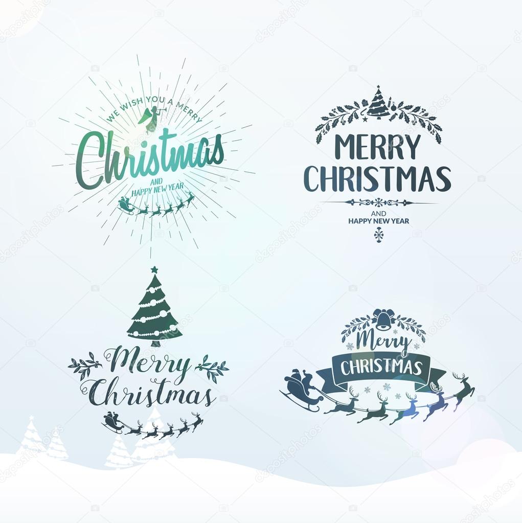 Merry Christmas lettering typography. Handwriting text design wi Stock ...