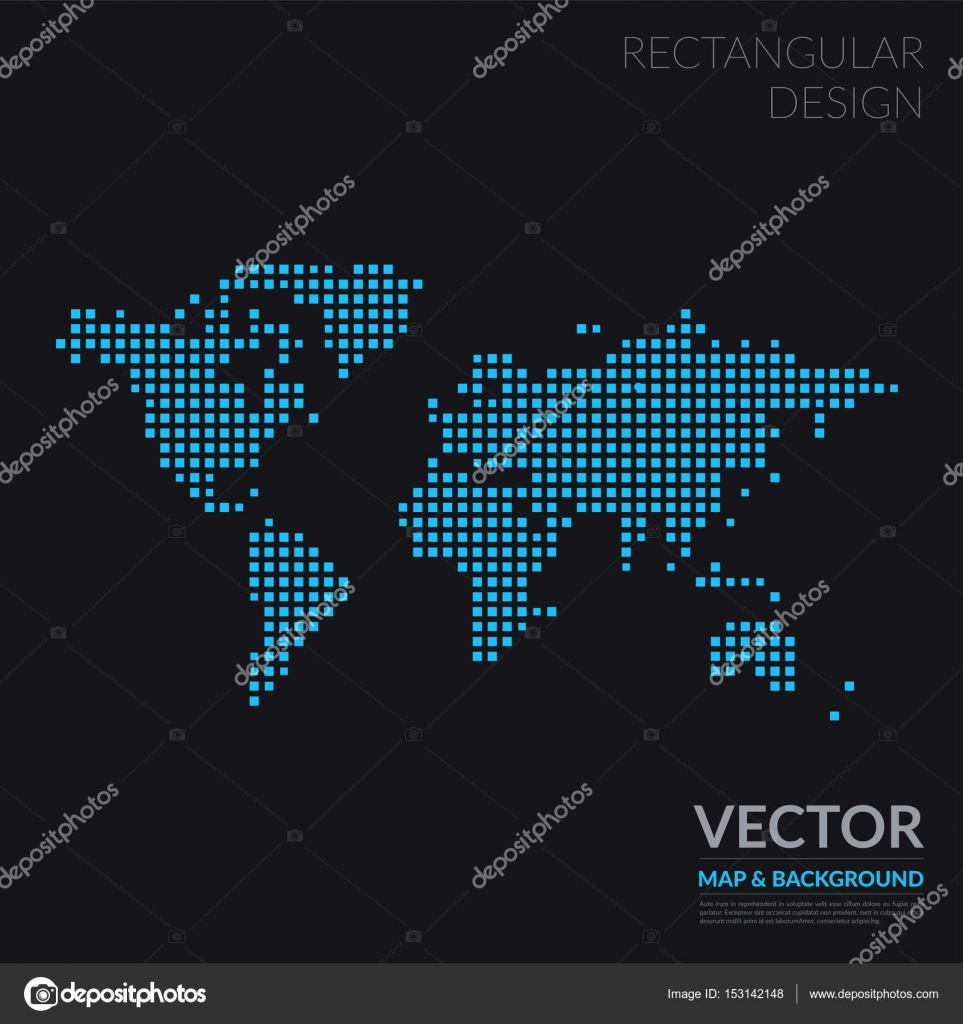 Vector world map with rounds, spots, dots for business templates Stock ...