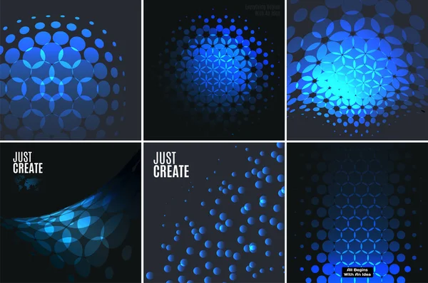 Set of Abstract vector blue design rounds Stock Vector Image by ©to ...