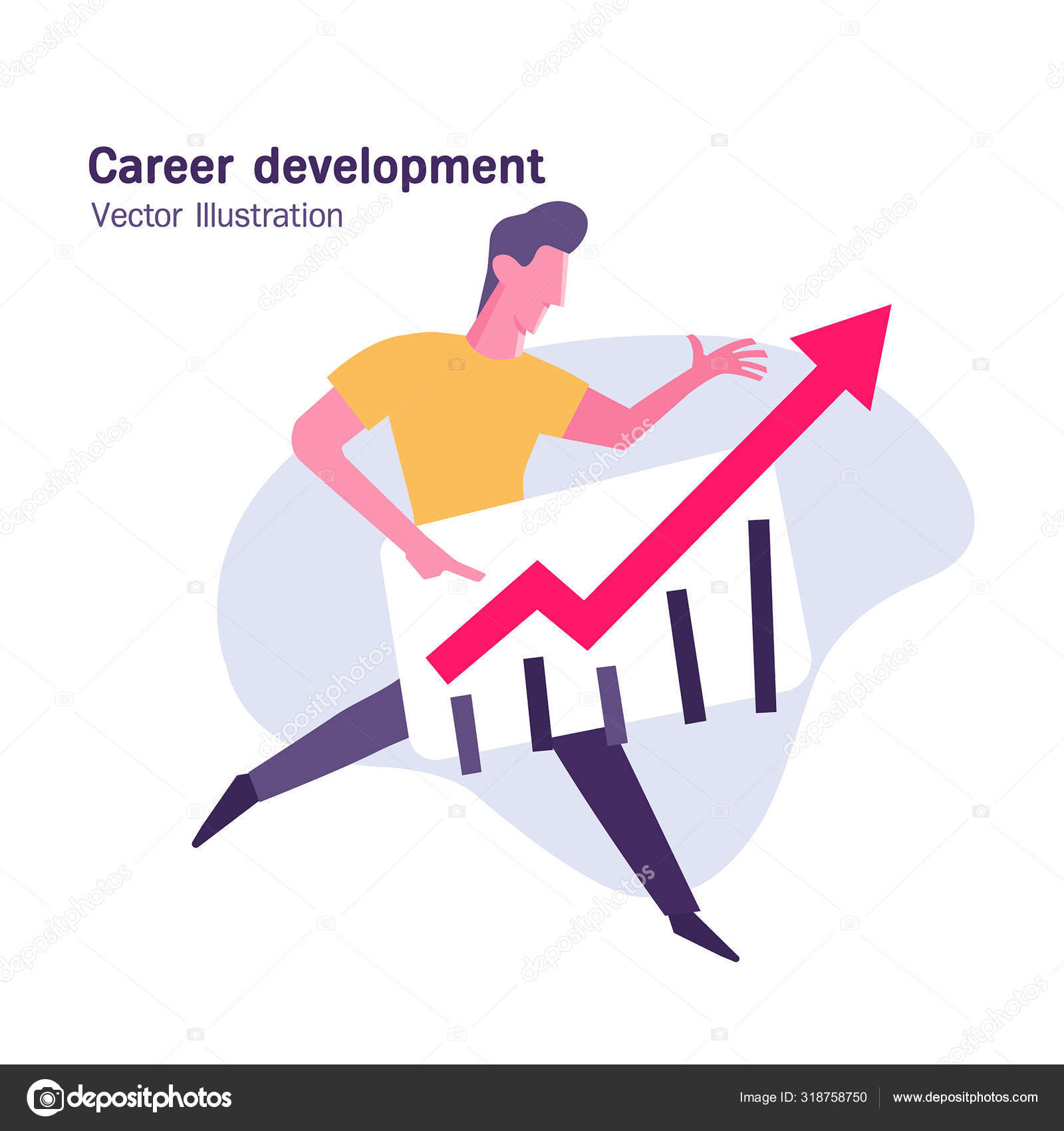 Career Development. Flat Vector Illustration Stock Vector Image by ...