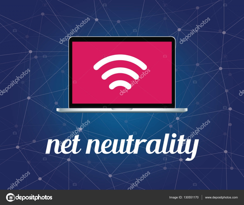 Net neutrality concept illustration with signal wifi symbol on the ...