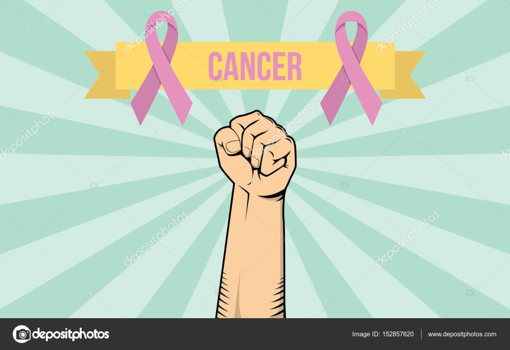A fight against a cancer disease illustration with single hand show ...