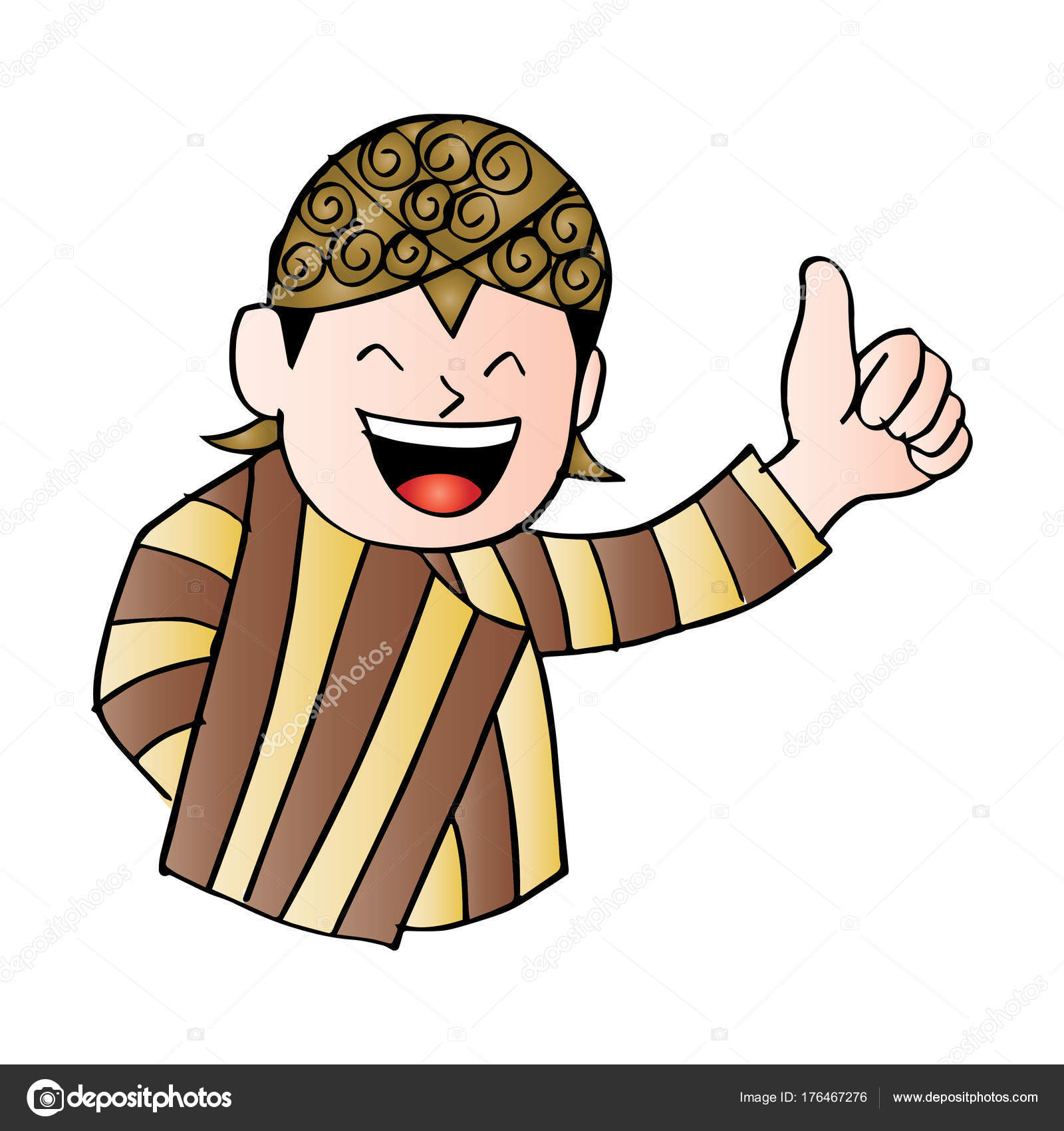 Javanese Man Traditional National Costume Stock Illustration By ©handini 176467276