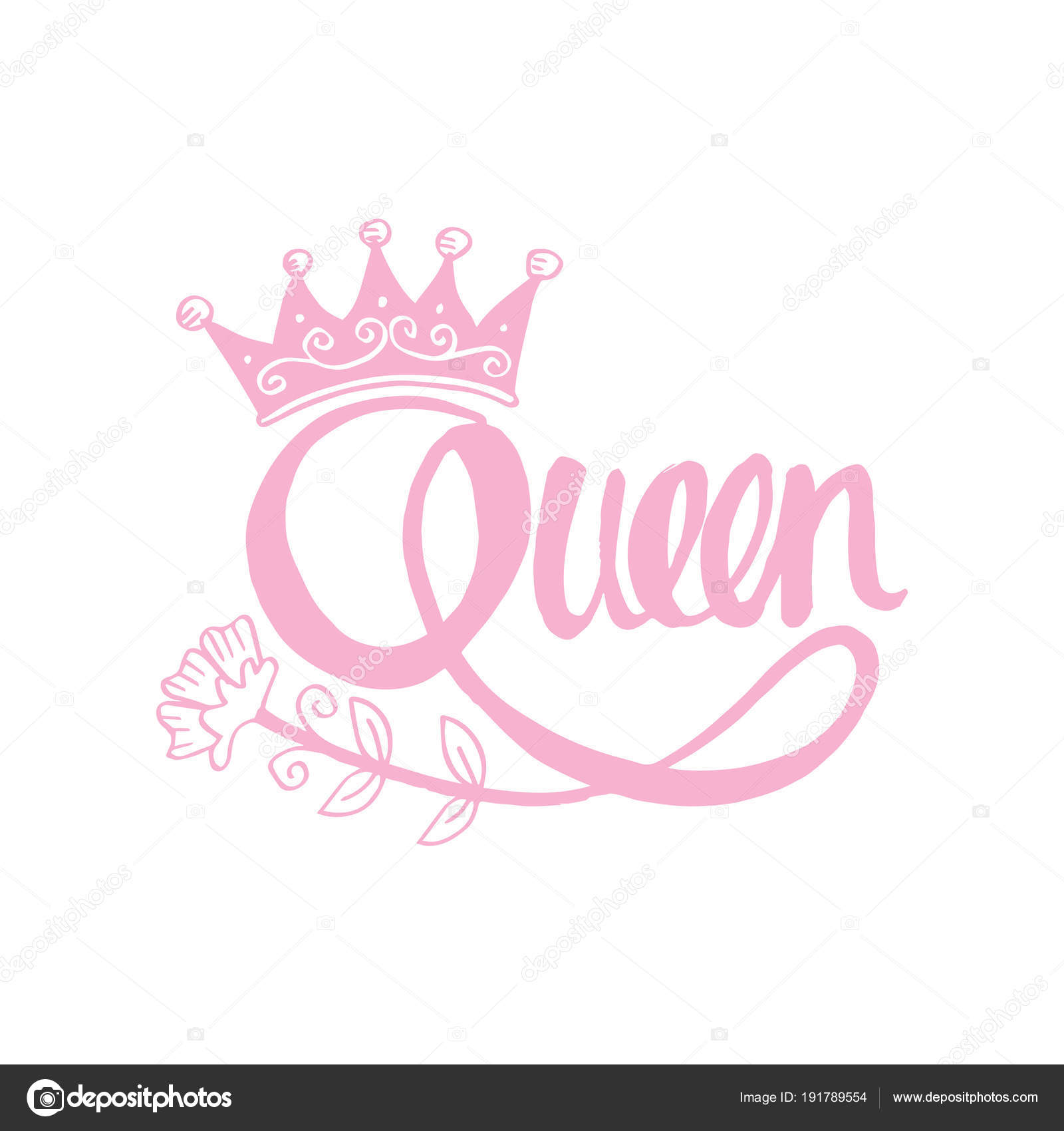 Queen Hand Lettering Crown Stock Illustration by ©Handini #191789554