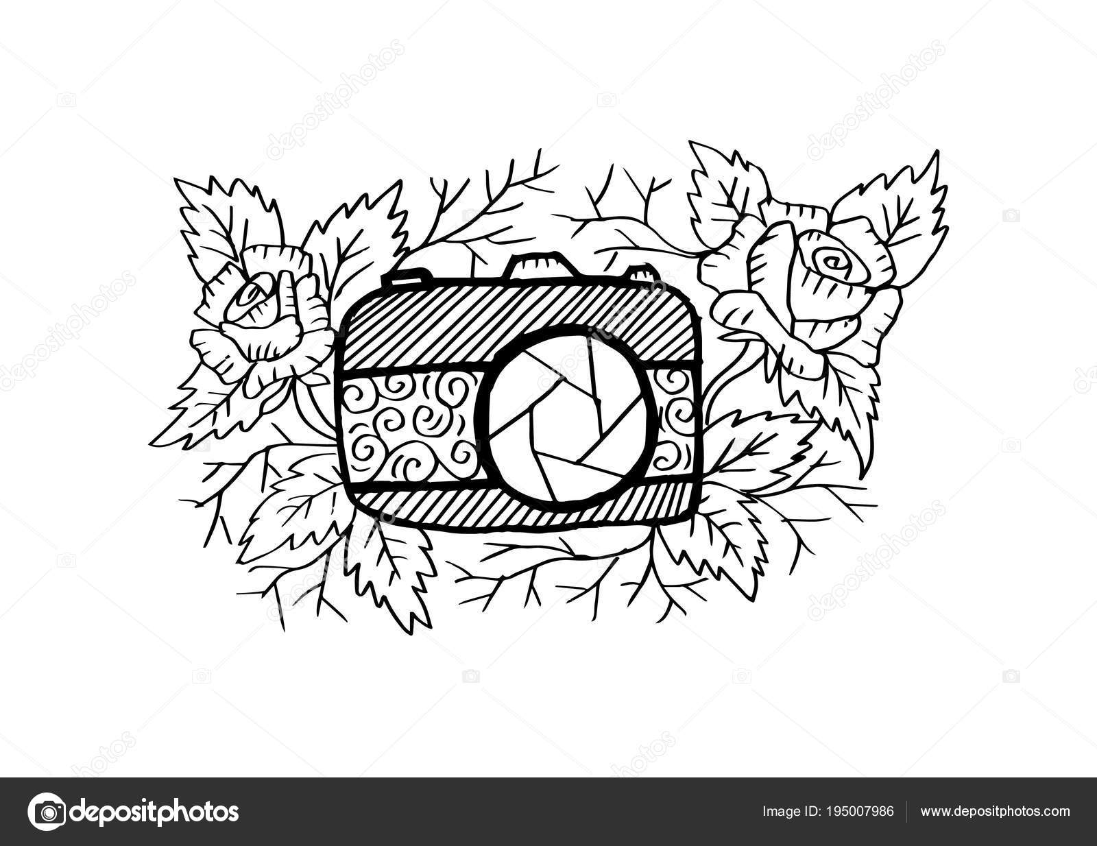 Photo Camera Rose Flower Stock Illustration by ©Handini #195007986