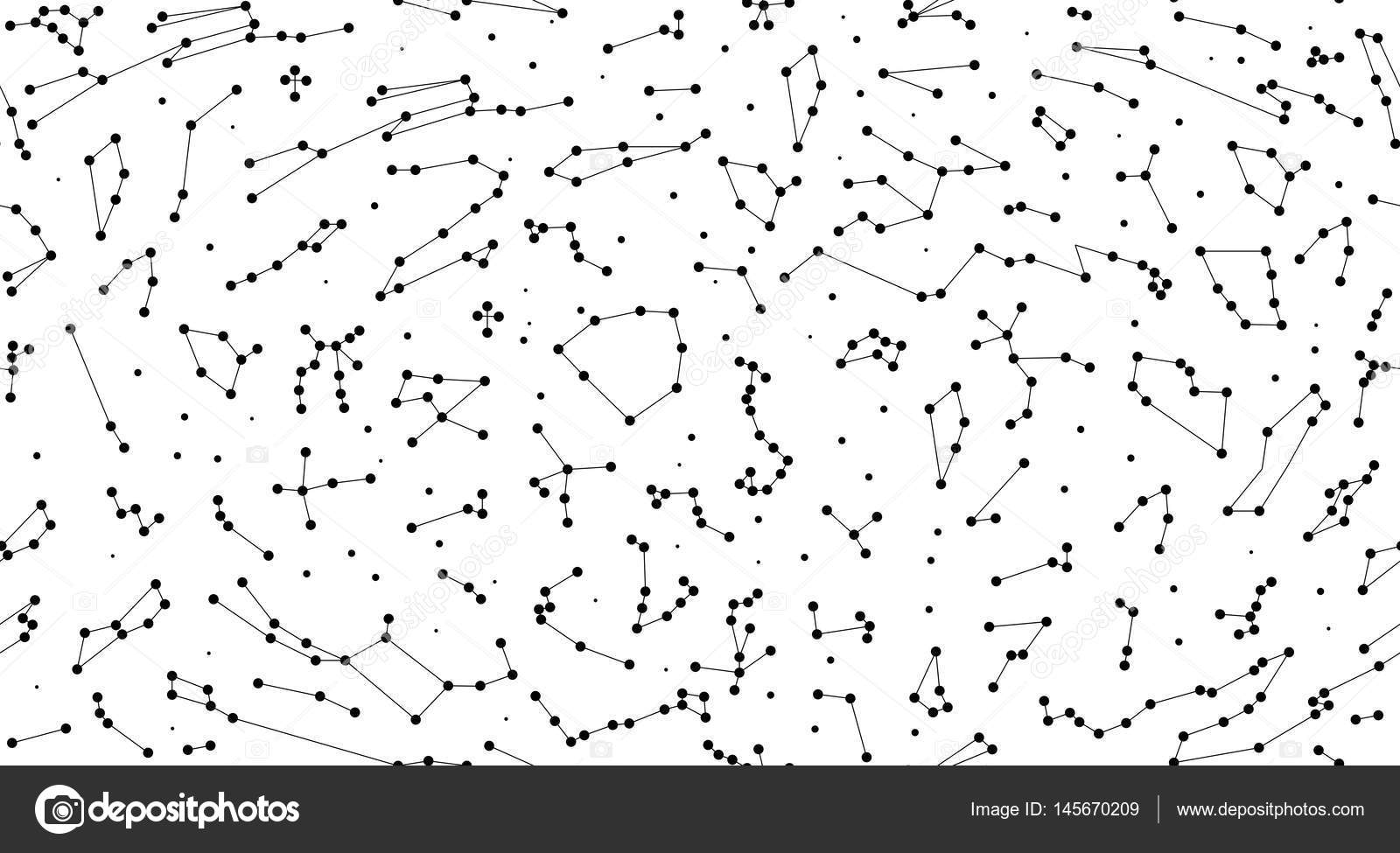 Vector. Astronomy different constellations on a white background Stock ...