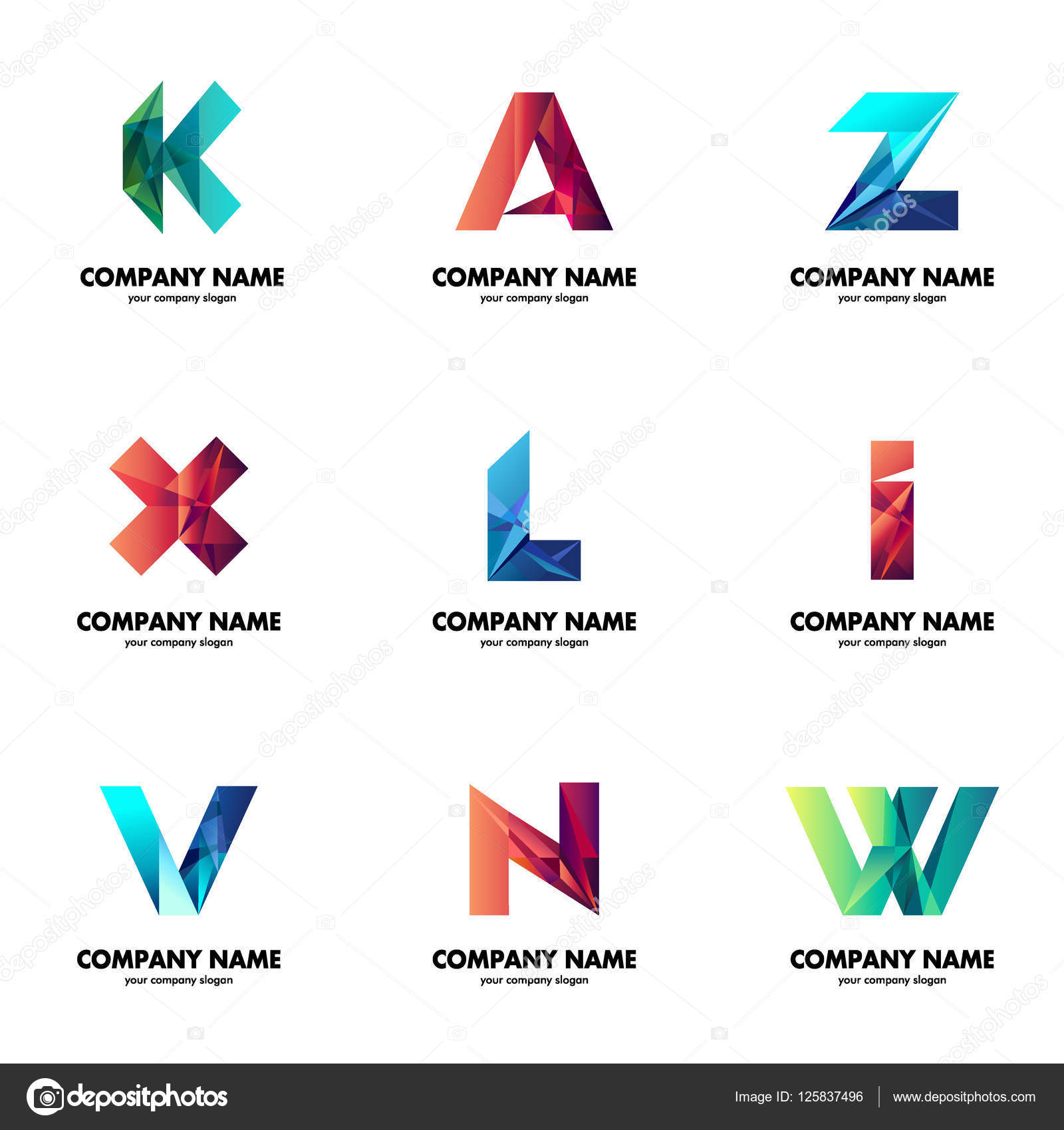 Un conjunto de logotipos para su negocio. Las letras iniciales del ...