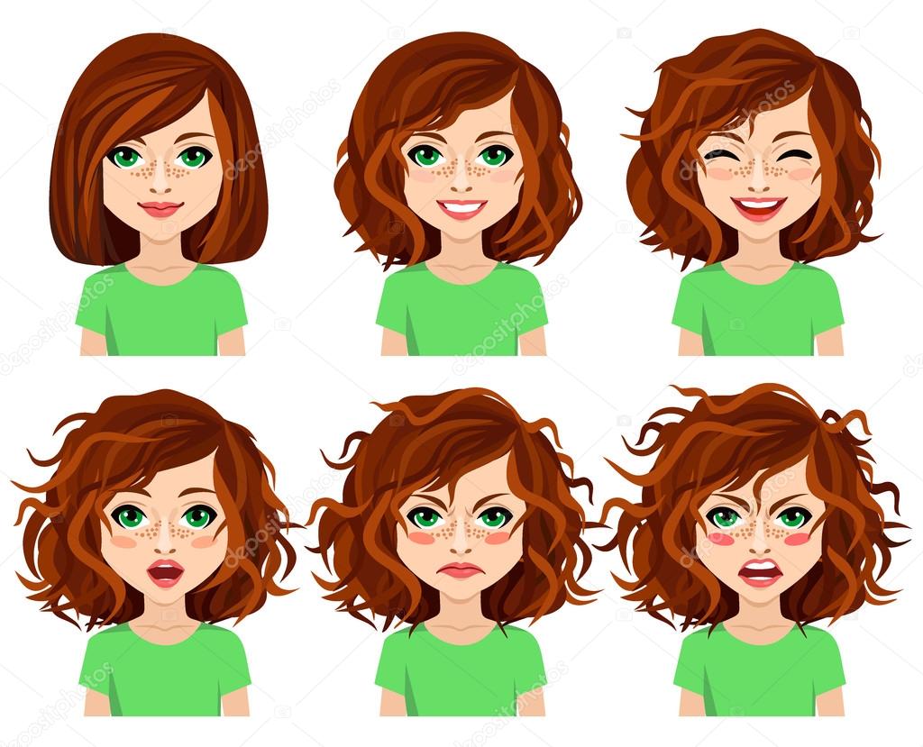 Emociones. Diferentes estados de ánimo de una niña 2024