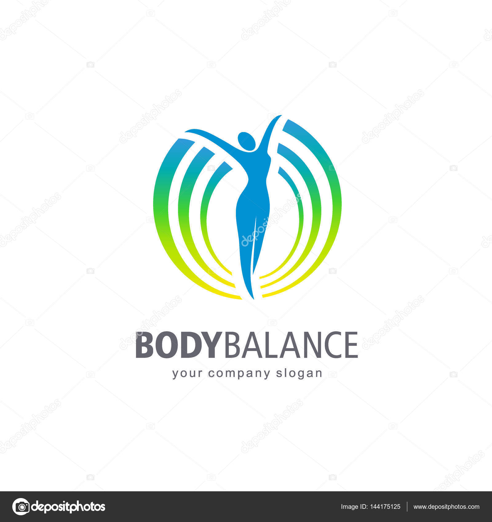 Fitness and wellness vector logo design. Body balance Stock Vector by ©kar-chik 144175125
