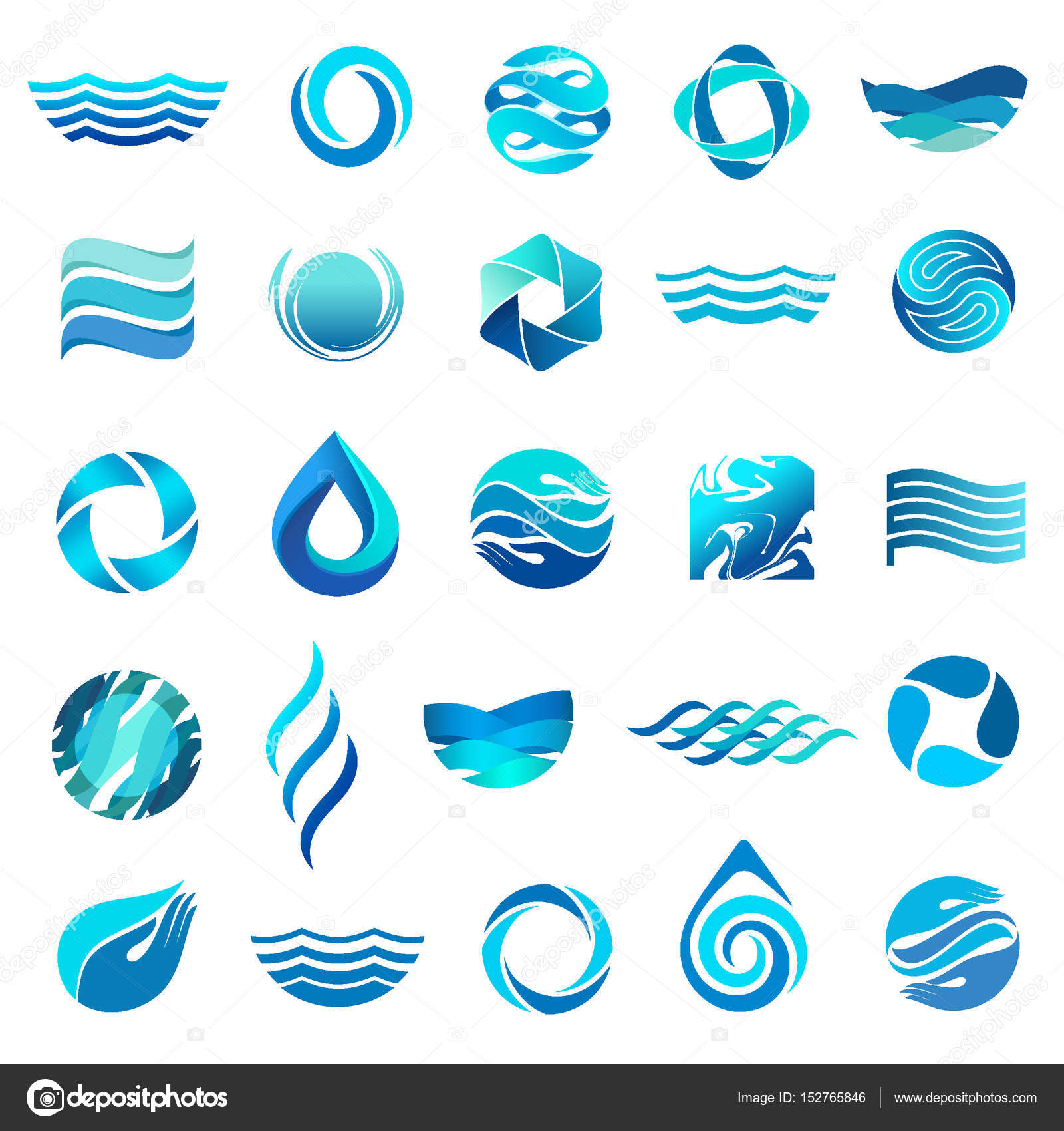 Water icon set. Vector logo design Stock Vector Image by ©kar-chik ...
